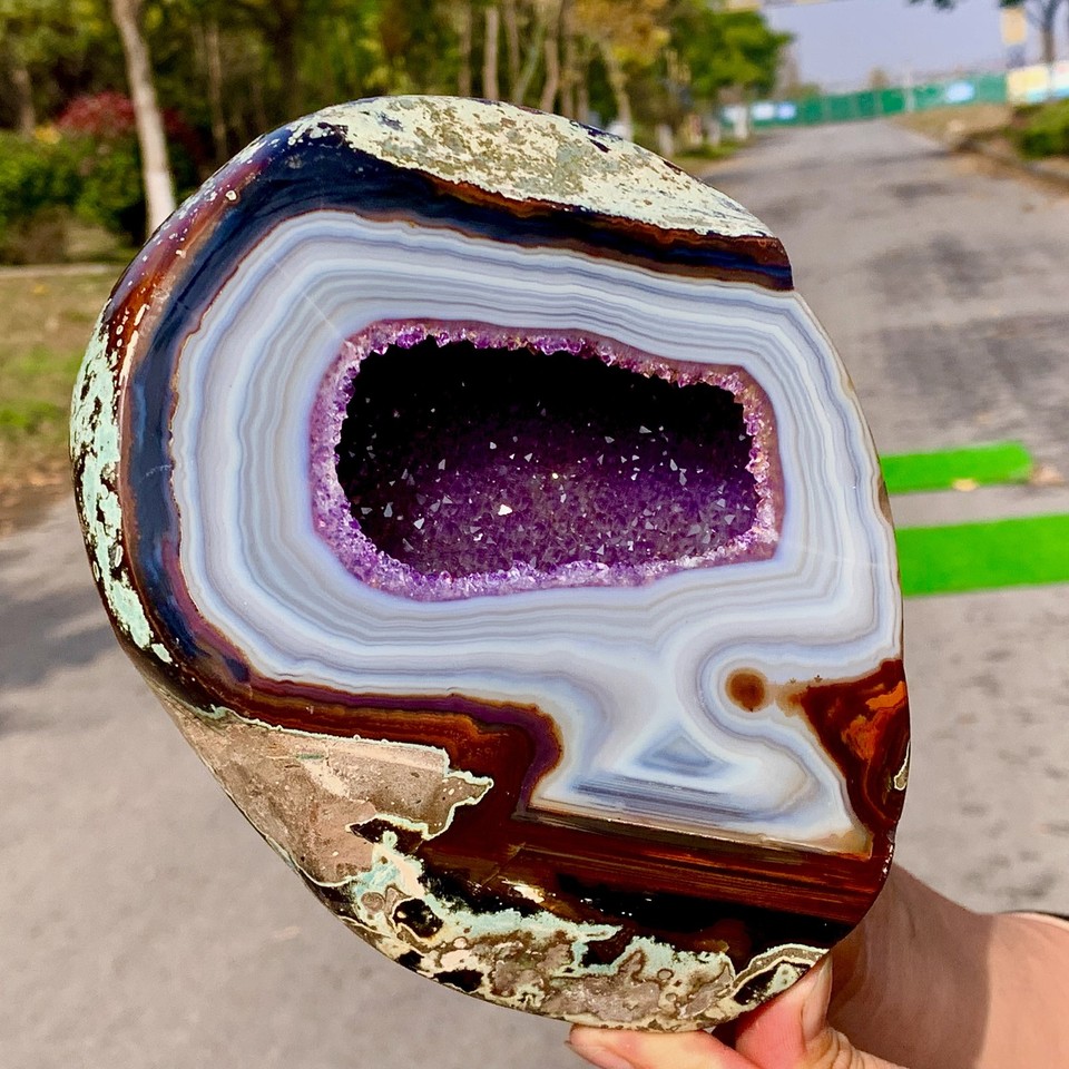 3.53LB Natural Amethyst geode quartz cluster crystal mineral specimen ...