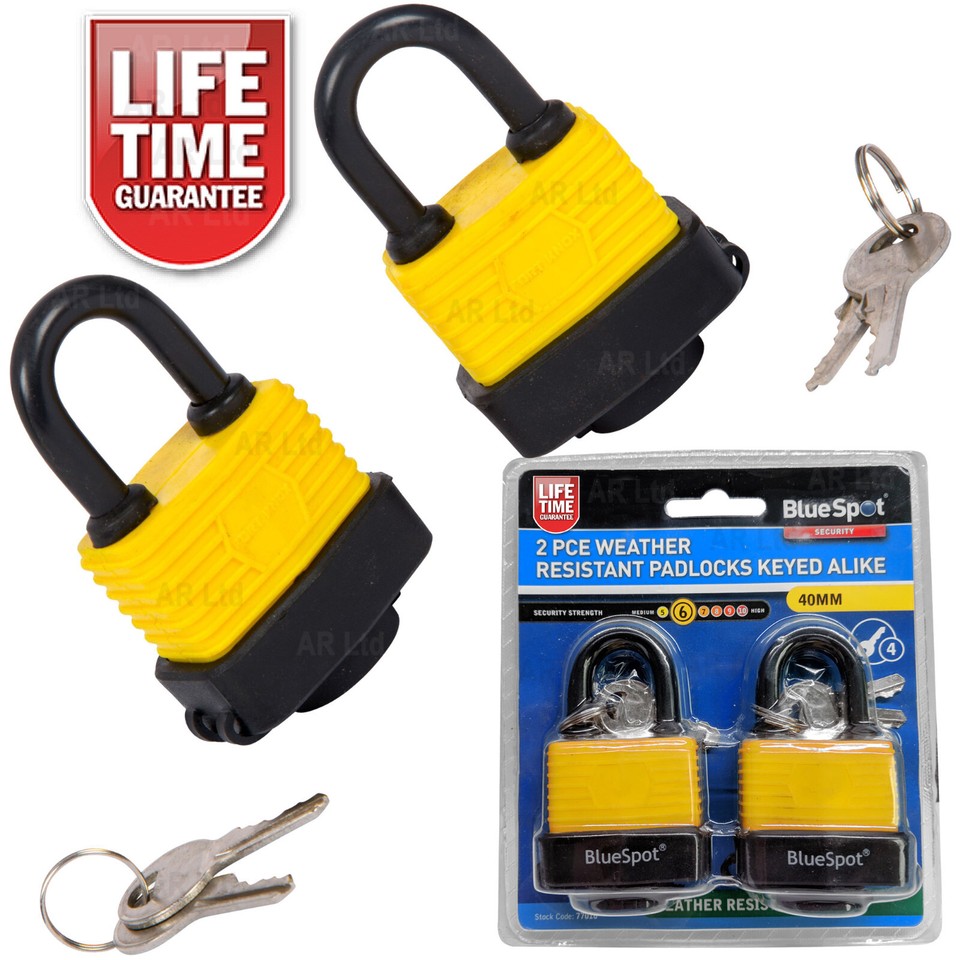 2 Padlocks with Same Key weather resistant Padlocks matching keys Shed ...
