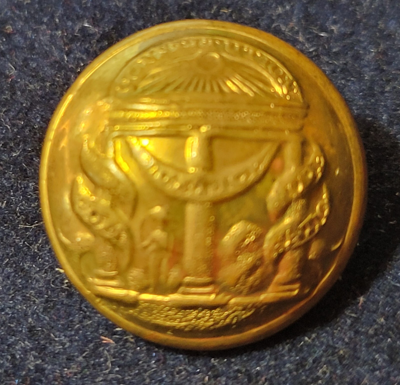 CIVIL WAR ERA CONFEDERATE 2 PIECE GEORGIA STATE SEAL BUTTON ALBERTS# GA ...