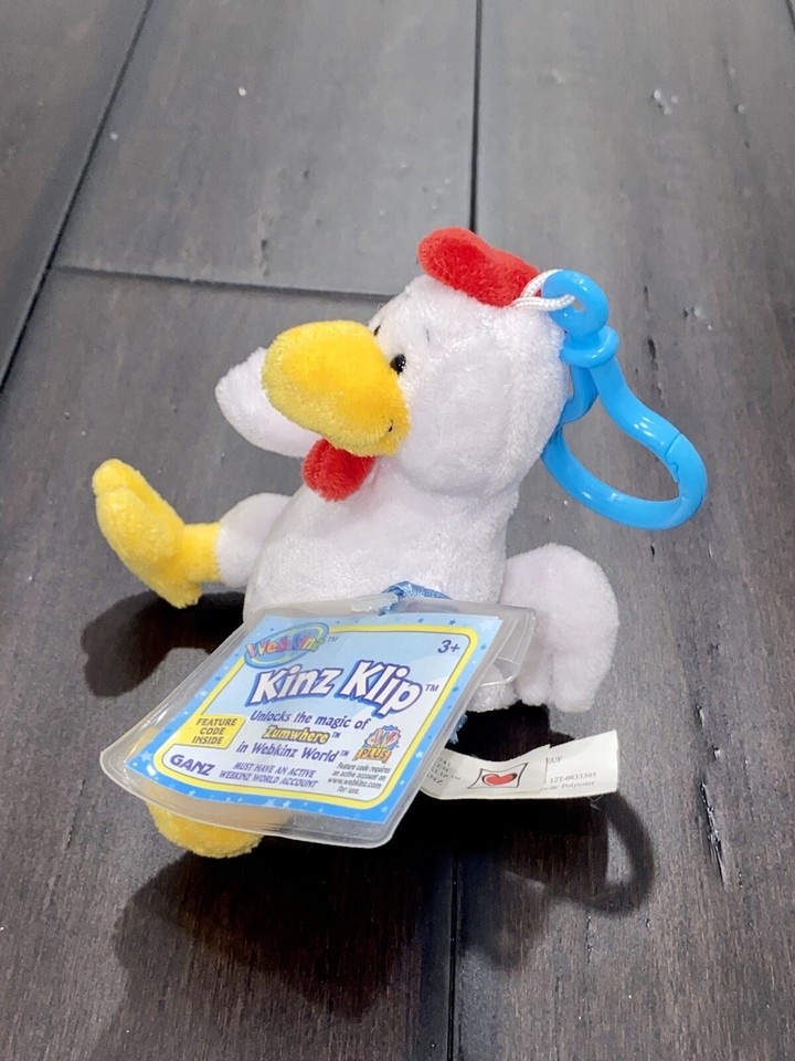 Webkinz Kinz Clip Chicken With Code Plush Doll Keychain B51-L Rooster ...
