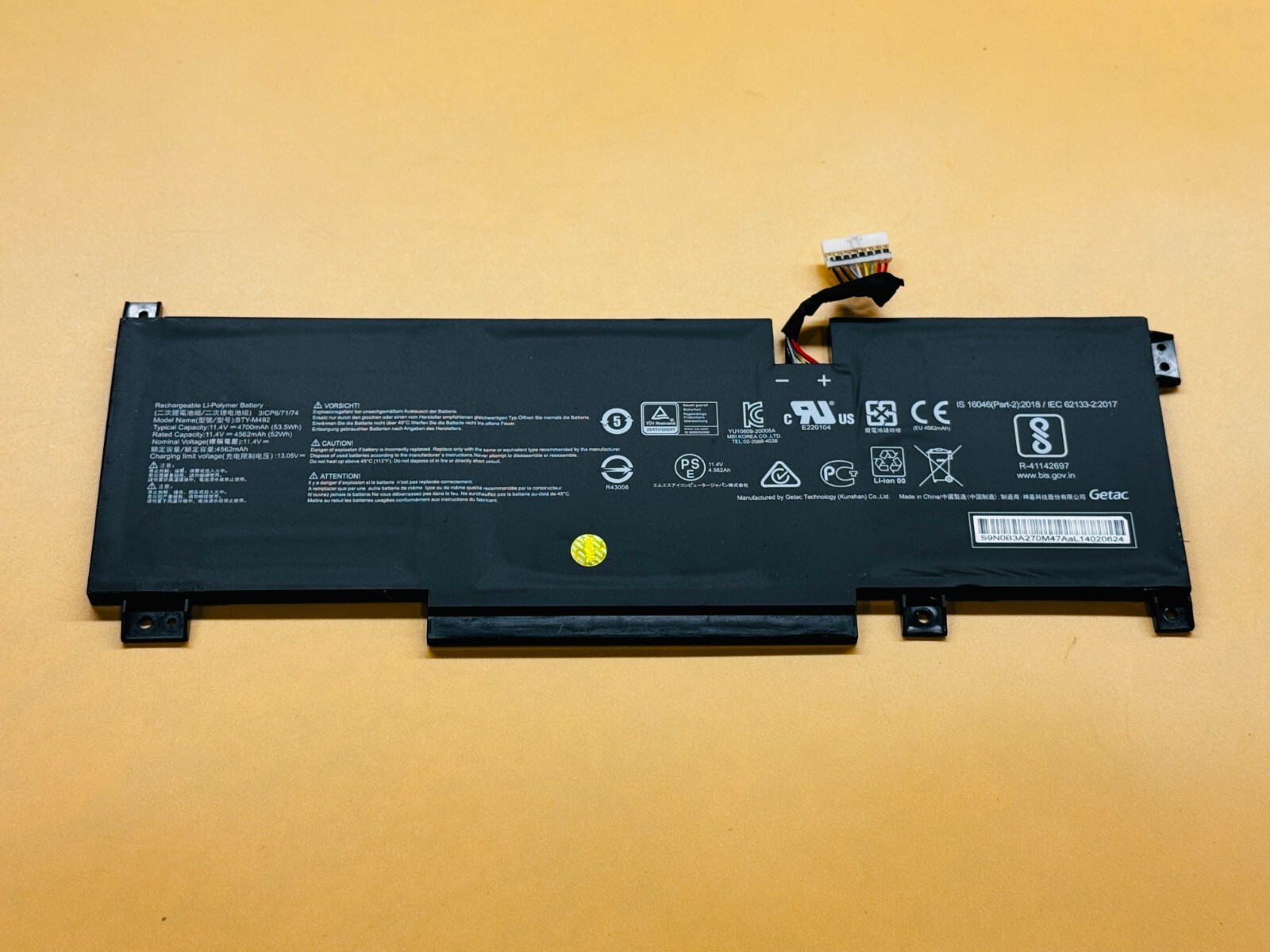 MSI Katana GF76-11UD MS-1582 Battery 11.4V 4700mAh 52Wh BTY-M492 3ICP6 ...