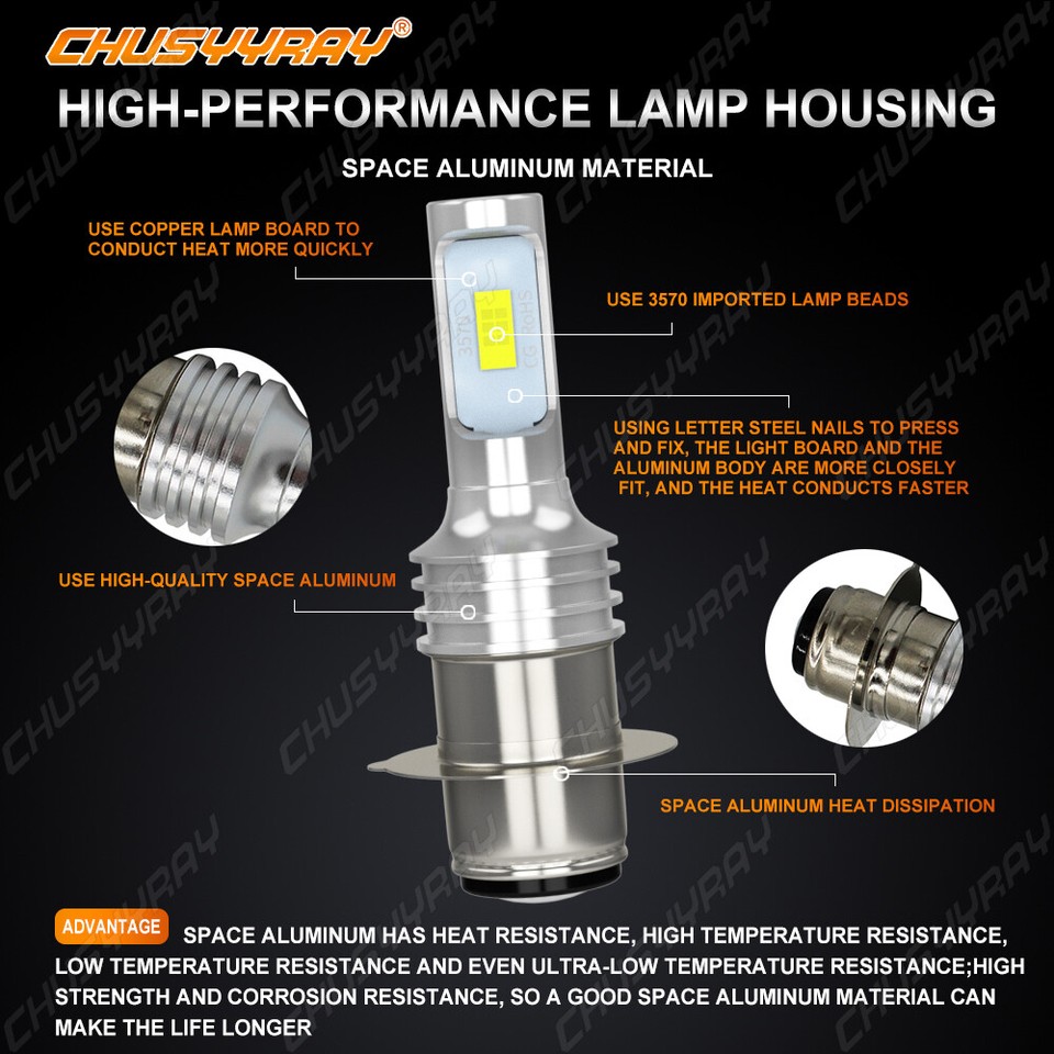 For Kawasaki Mule 600 610 3000 3010 -2X H6M LED 12V White Headlights ...