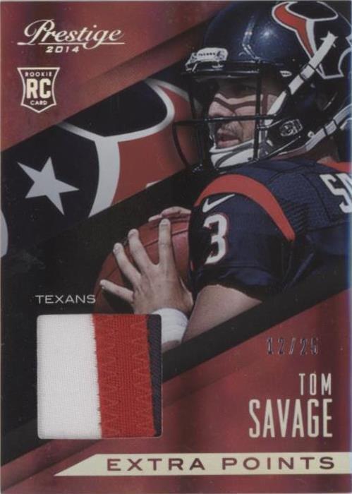 2014 Panini Prestige - Rookie Jumbo Jerseys Tom Savage #TS Extra Points ...