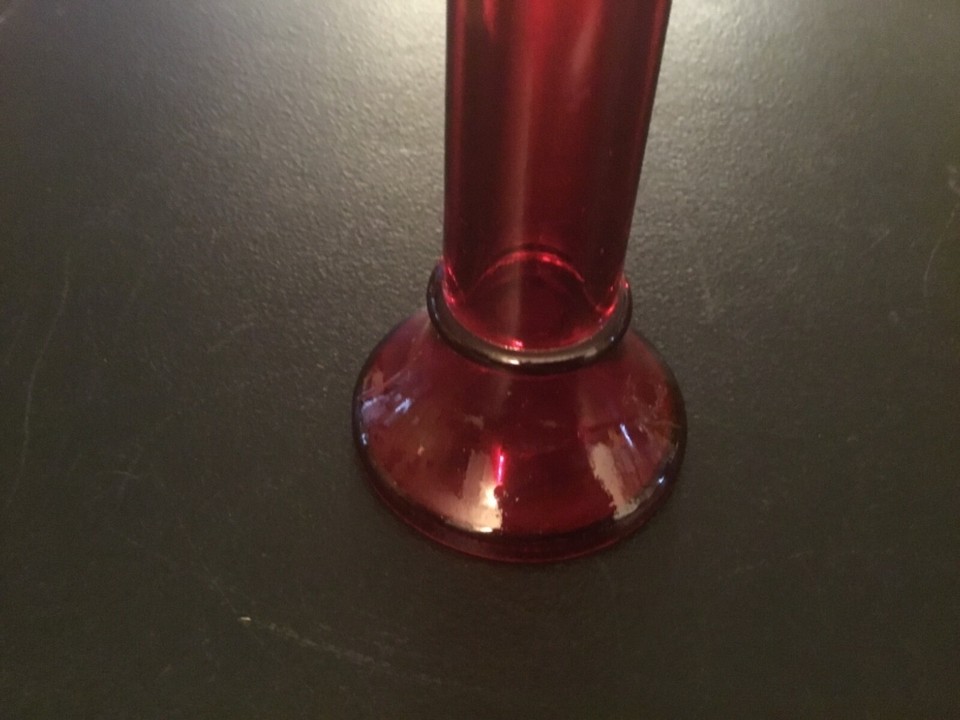Vase Tall Red Glass | eBay