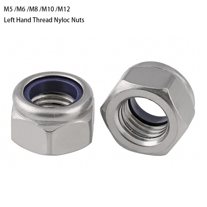 Reverse Left Hand Thread Nyloc Nylon Insert Locking Nuts A2 Stainless ...