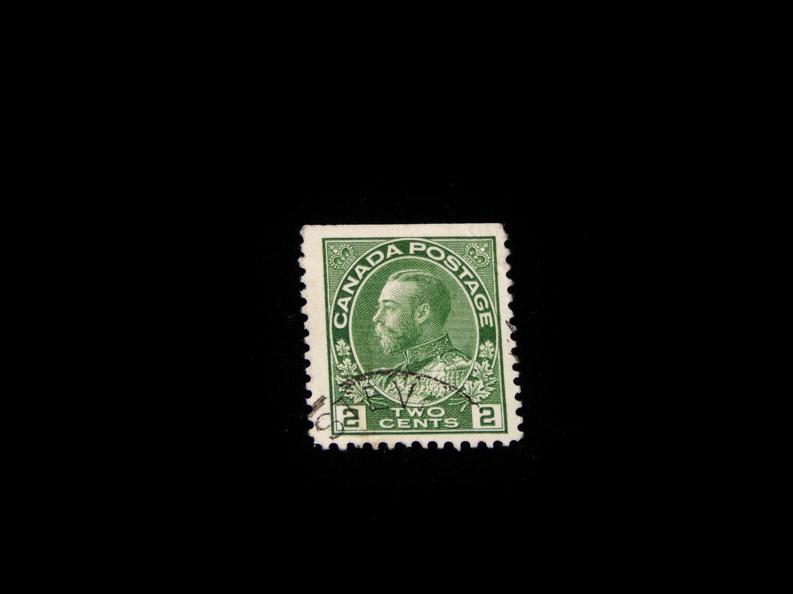 Vintage Stamp, CANADA 2 CENT KING GEORGE V, 1922, Green, Admiral Series ...