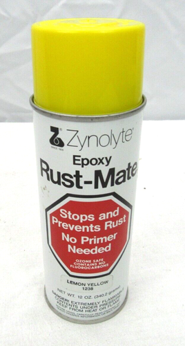 Vtg Zynolyte Epoxy Rust-Mate Spray Paint Can Lemon Yellow Mostly Full ...