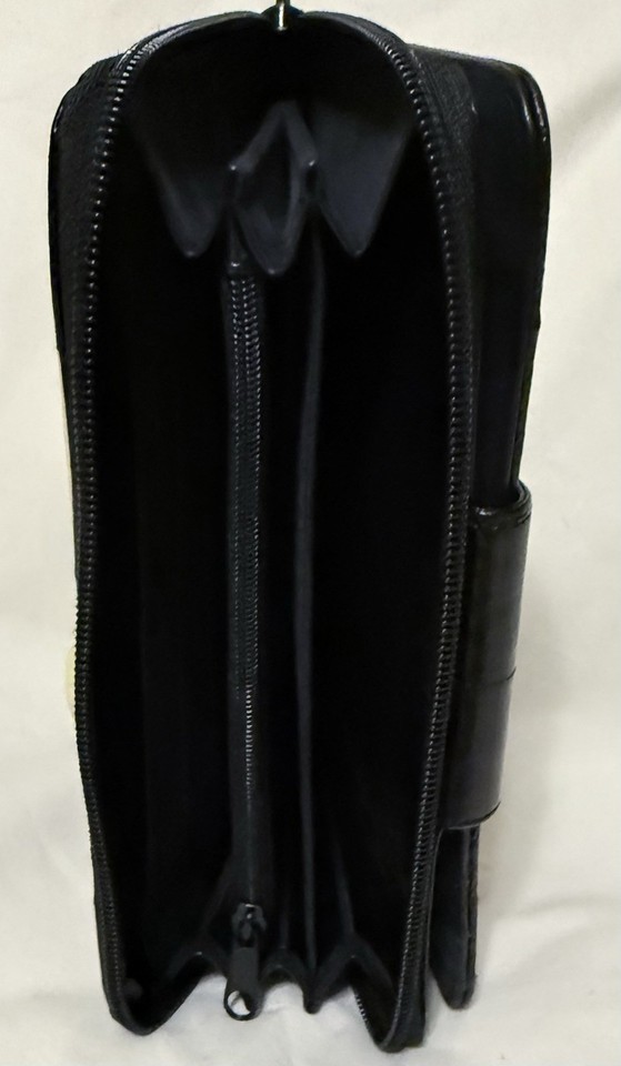 Beatiful Vintage New Lee Sands Black Eel Skin Snap Over Checkbook ...