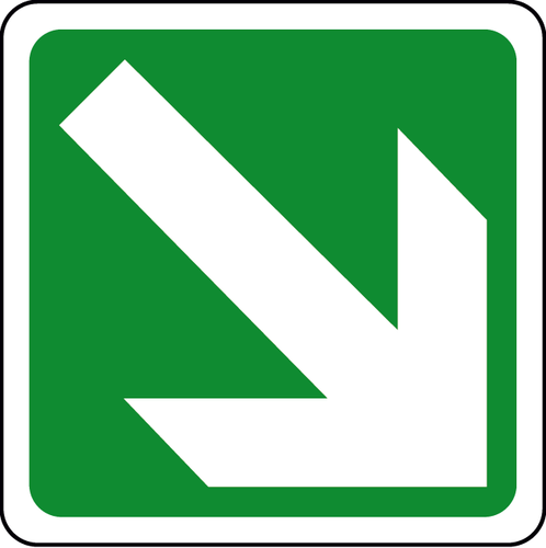Sign Signage indication Arrow. Emergency Exit Arrow 150x150mm | eBay