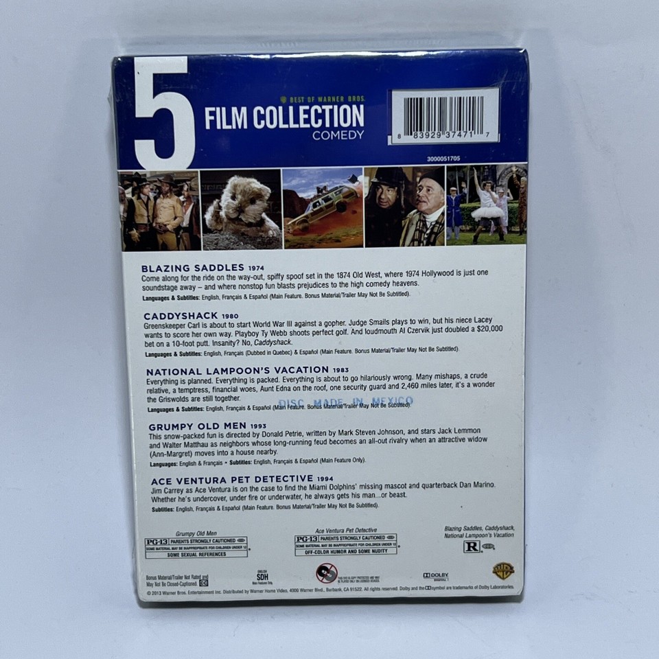 5 Film Collection Comedy DVD 2013 Blazing Saddles Caddyshack Grumpy Old ...
