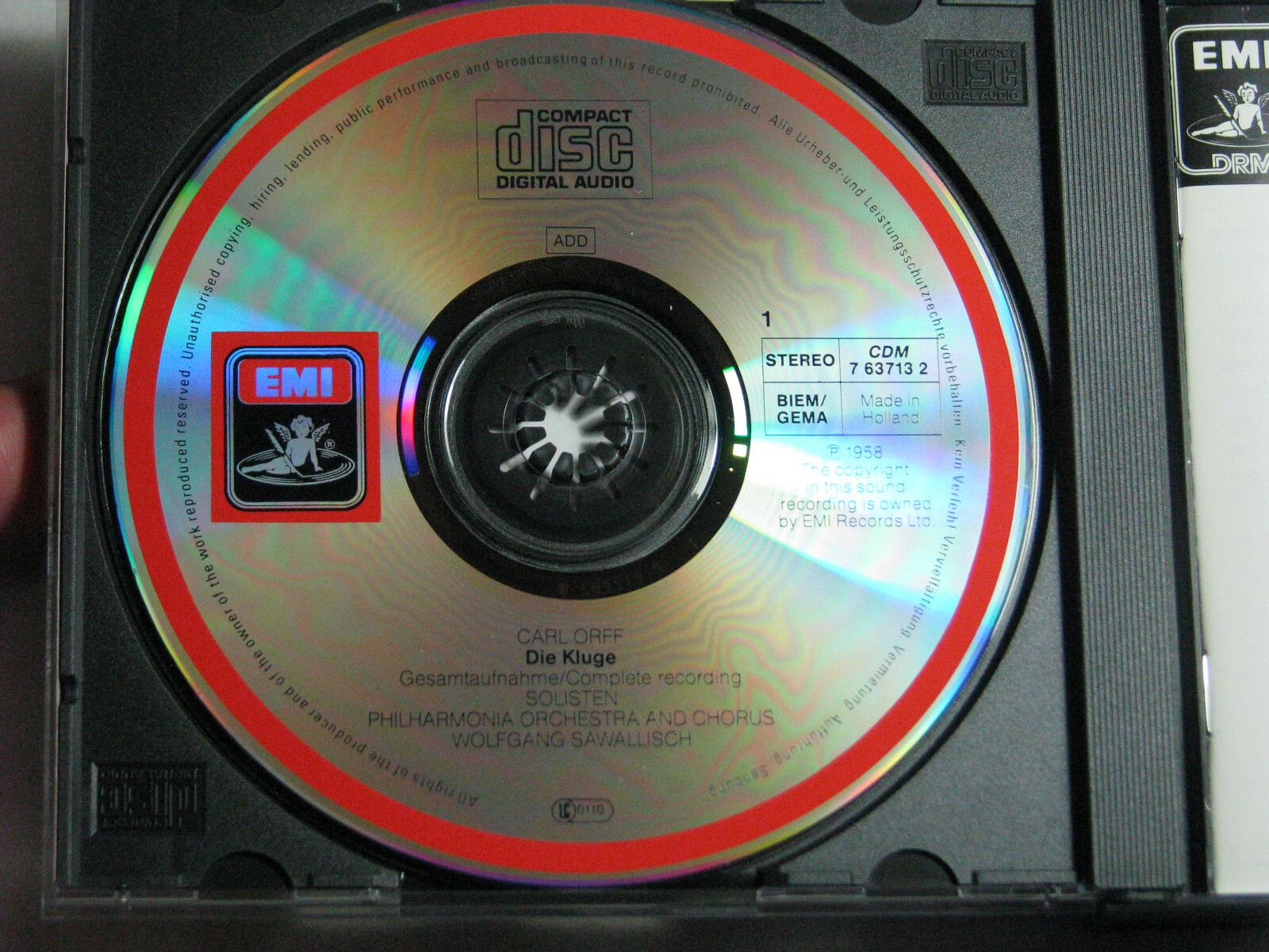 CARL ORFF: DIE KLUGE & DER MOND 1990 2 CD Box Set SAWALLISCH EMI Holland Opera | eBay