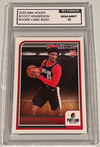 2023-24 NBA Hoops SCOOT HENDERSON Rookie Card #232 Graded Gem Mint 10 ...