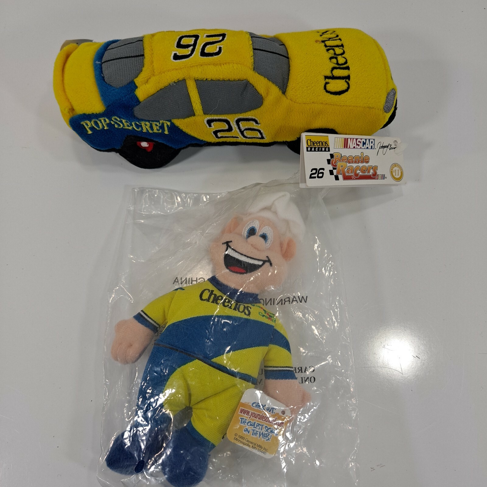 Vtg Toy NASCAR #26 Plush Stuffed Beanie Racers GM Cheerios & Racing ...