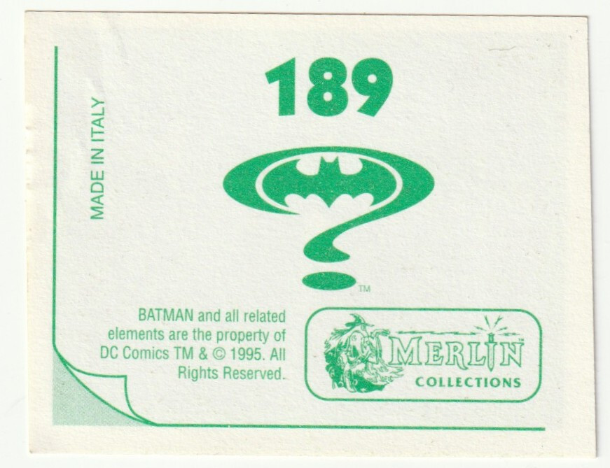 BATMAN FOREVER #189 BATMAN, MERLIN/DC Comics 1995 COLLECTIBLE STICKERS ...