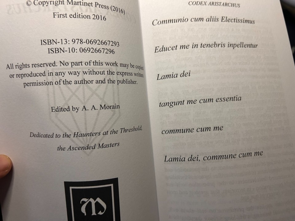 Codex Aristarchus - A.A. Morain 9780692667293| eBay