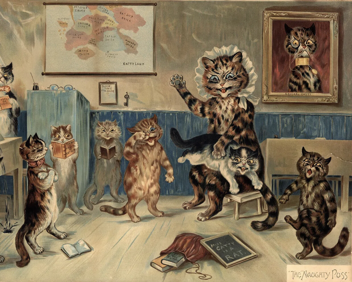 Louis Wain 8X10 Photo Picture Image British artist comic kittens cats ...