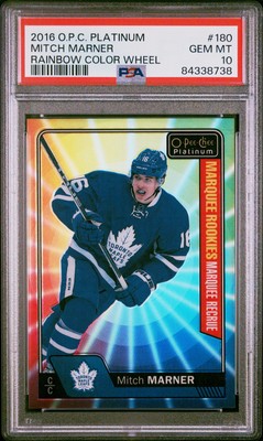 2016 O-Pee-Chee Platinum #180 Mitch Marner Rookie Rainbow Color Wheel ...