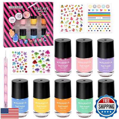 wakaniya Kids Nail Polish Non Toxic Quick Dry Peel-Off Mini Toddler ...