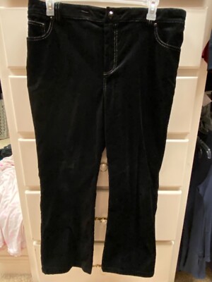 Euc Reba black stretch bling velvet pants plus size 16 | eBay