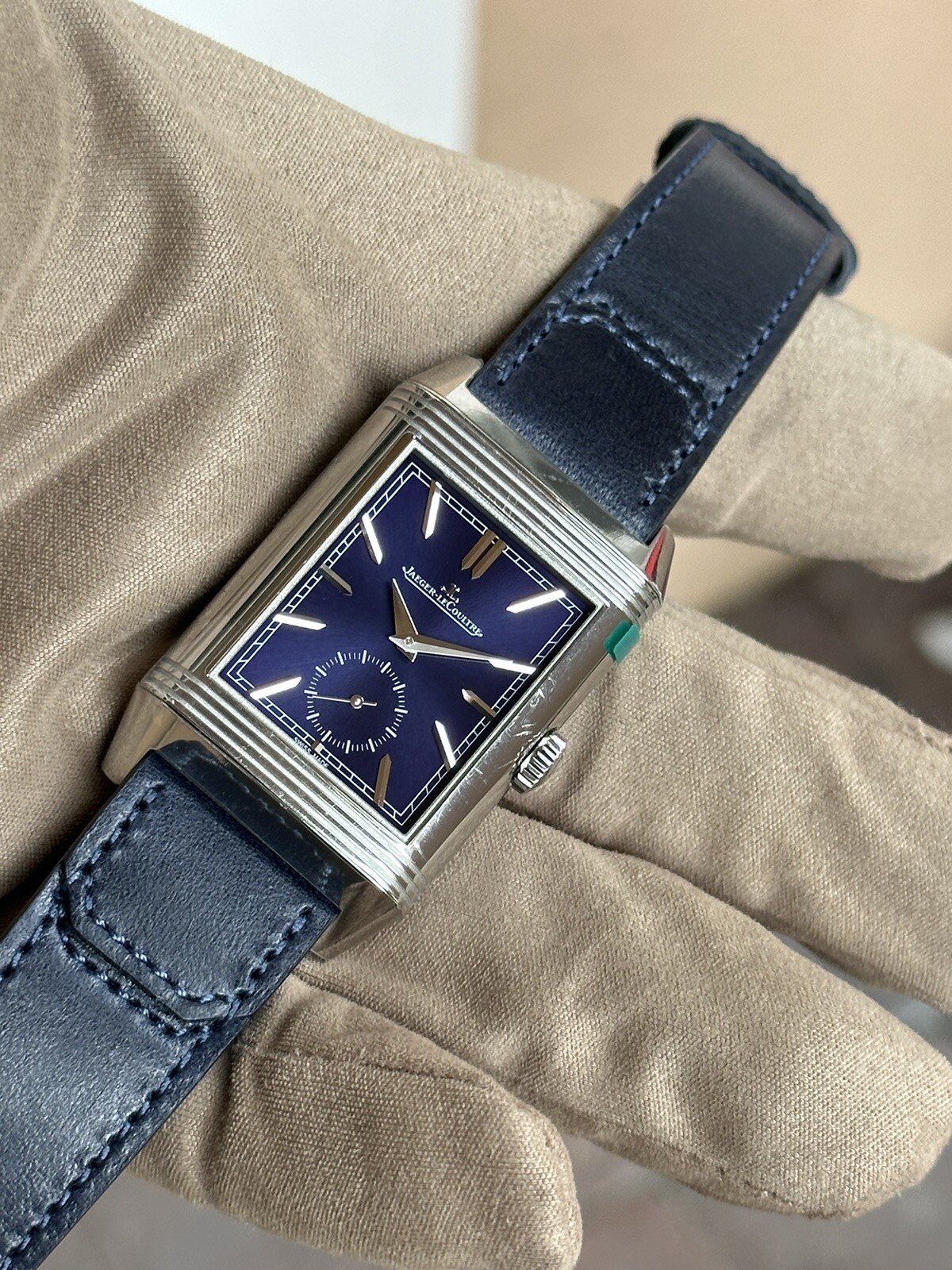 FS BNIB JLC Jaeger LeCoultre Reverso Duoface Q3988482 Blue Dial Full ...