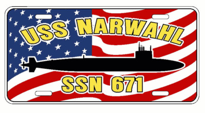 USS NARWAHL SSN 671 License Plate U S Flag Car Truck RV U S Navy ...