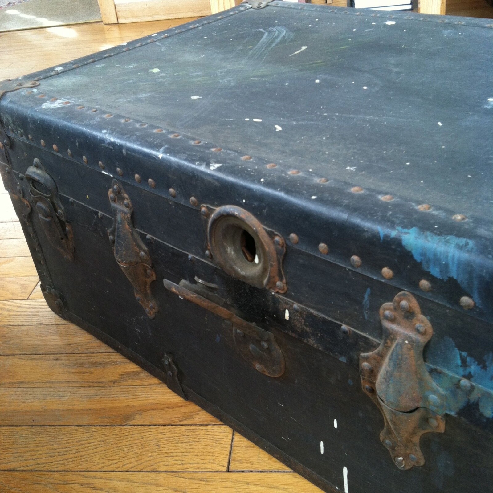 Antique Steamer Trunk Vintage USA Excelsior Lock | eBay