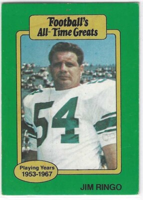 1987 Hygrade Football's All-Time Greats #NNO Jim Ringo Packers Syracuse ...