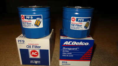 NOS AC PF-9 oil filters, pair. AMC 360 V8 1987-1989. Chevy, Opel, GM ...