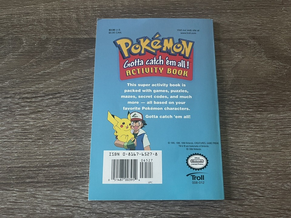 Pokemon Activity Book 1999 Vintage Nintendo (Puzzles Mazes, Activities ...