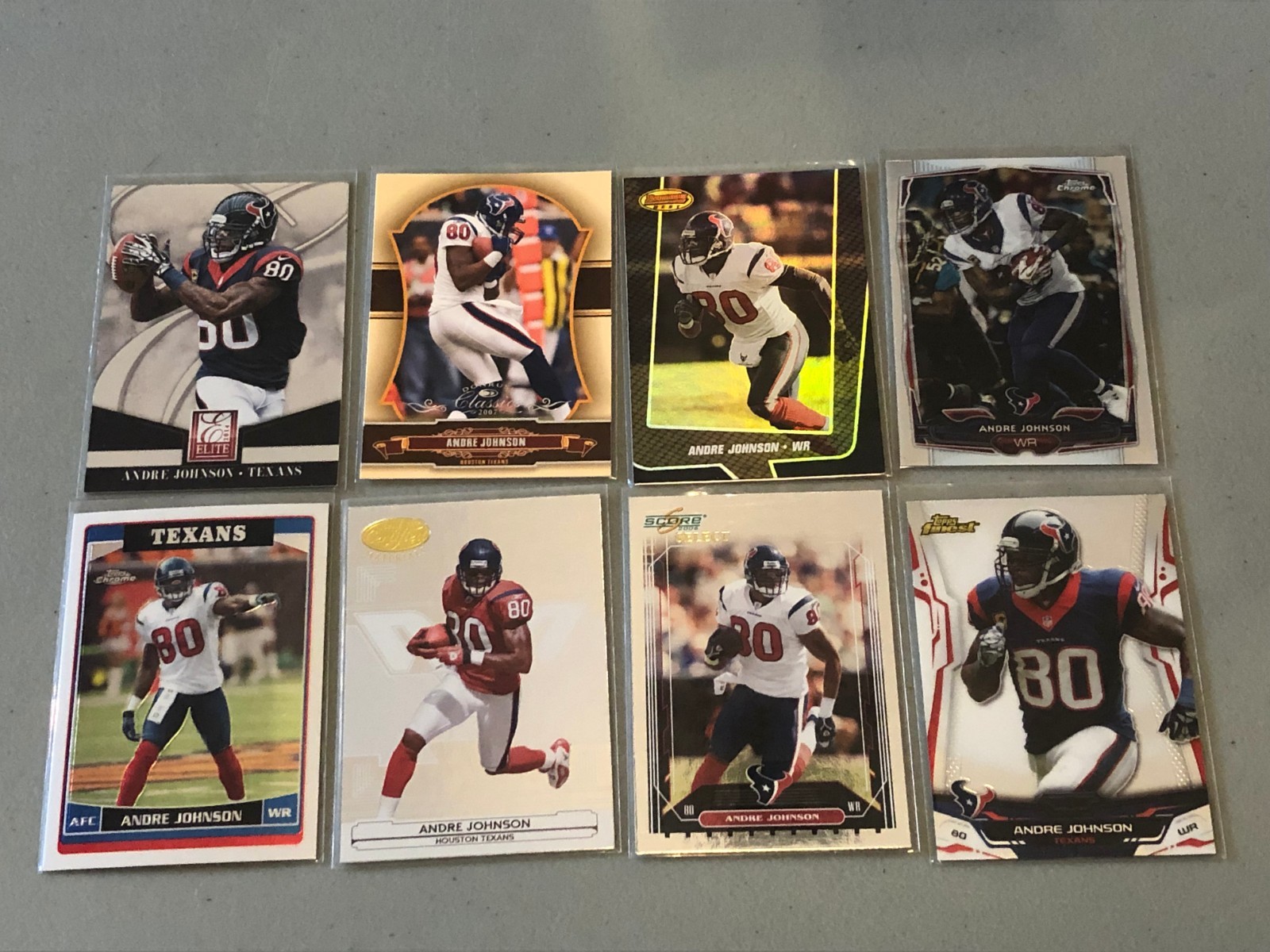 Lot of 261 ANDRE JOHNSON FOOTBALL CARDS HUGE PREMIUM BRANDS TEXANS ...