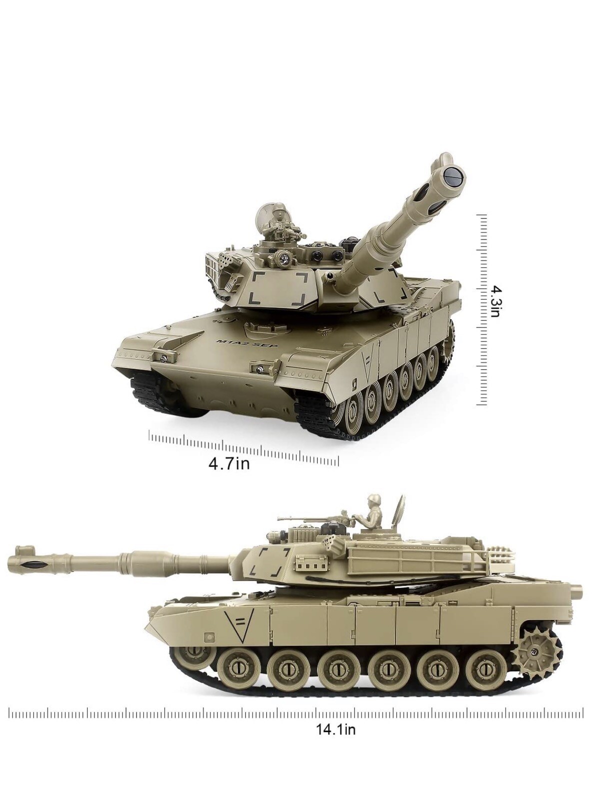 1:28 RC WW2 M1A2 American Army Tank Toys,9 Chanels Remote Control ...