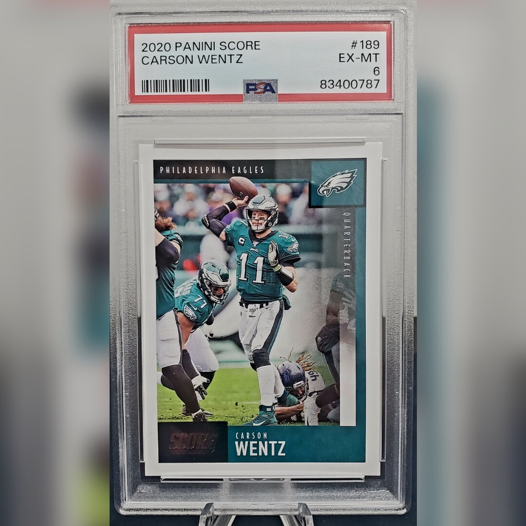 2020 Score #189 Carson Wentz Philadelphia Eagles Football Card PSA 6 | eBay