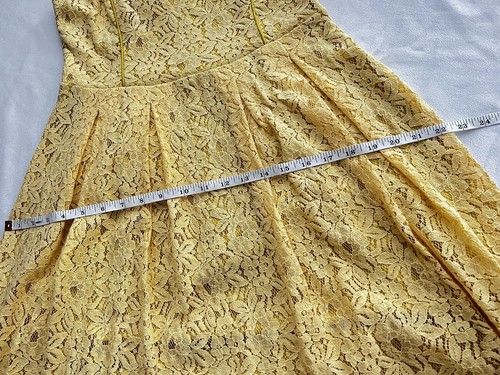 Guess Women’s Yellow Floral Lace V-Neck Fit & Flare Dress Size 10 | eBay