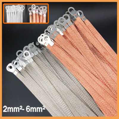 Copper Braided Earth Ground Strap Cable Auto Ute Truck Battery Leads 2 ...