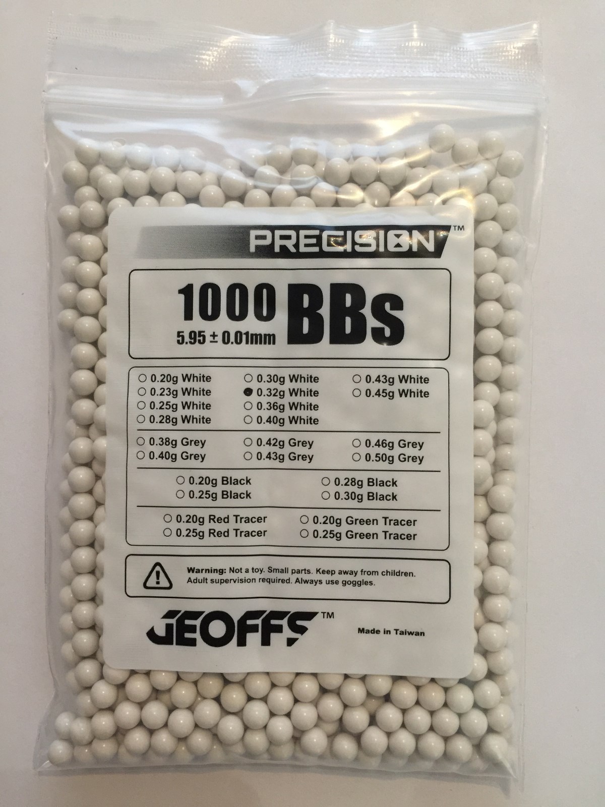 GEOFFS™ PRECISION™ AIRSOFT BBS BB AMMO 6MM PELLETS VSR SNIPER ...