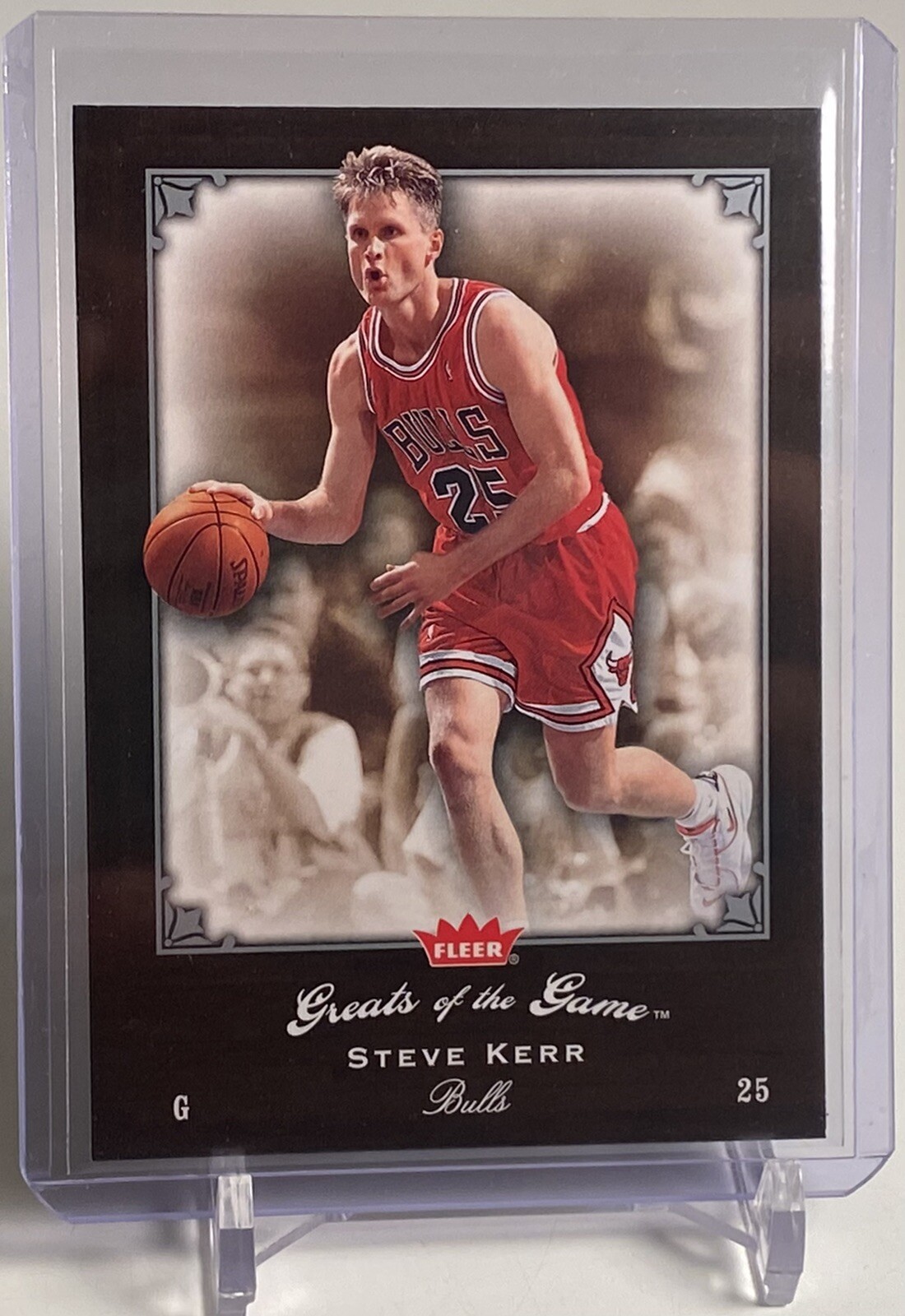 2005-06 FLEER GREATS BASKETBALL STEVE KERR CARD #82 BULLS W/TOP LOADER ...