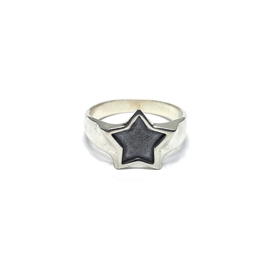 Genuine Sterling Silver Ring Star Hallmarked Solid 925 Handmade Comfort ...