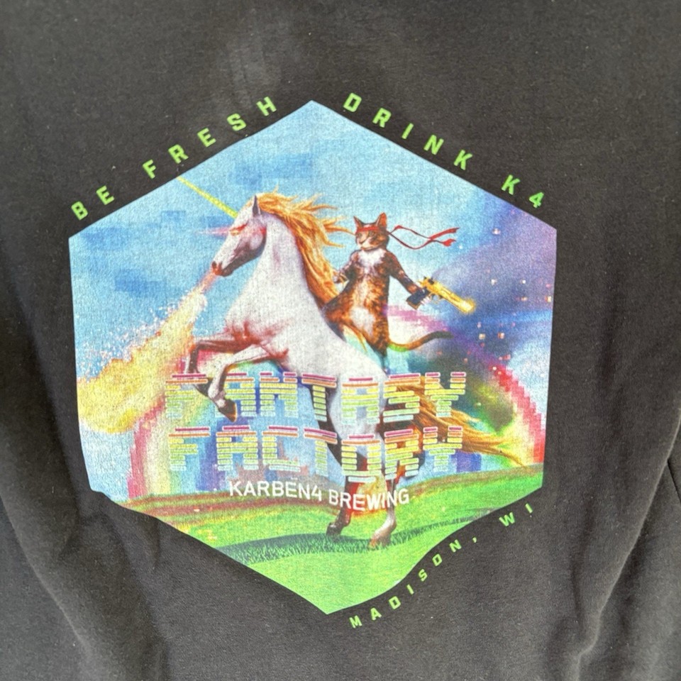 Karben4 Fantasy Factory Hoodie Sweatshirt Womens Medium Black Brewery ...