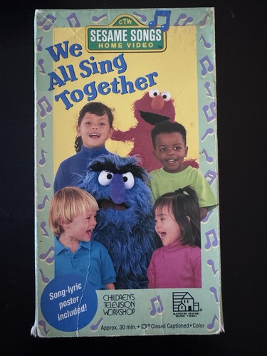 We All Sing Together VHS Tape 1993 Sesame Street Music Elmo Count Telly ...