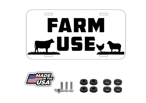 FARM USE Vehicle License Plate Tag METAL car automobile truck Farm WT ...