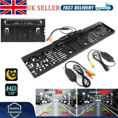 WIRELESS Number Plate Camera Reverse Surround Rear View Frame 2.4GHz ...