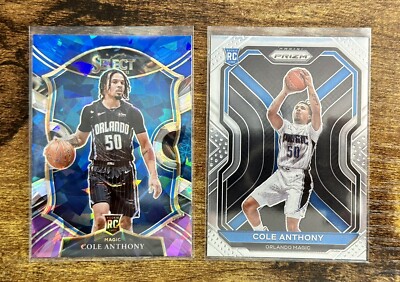 Cole Anthony 2 ROOKIE Card Lot Select Prizm Ice RC Base Prizm Magic | eBay