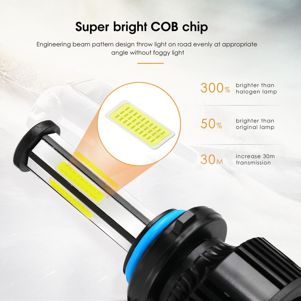 IRONWALLS 6-side 9005 HB3 LED Bulbs Headlight High Beam Super Bright ...