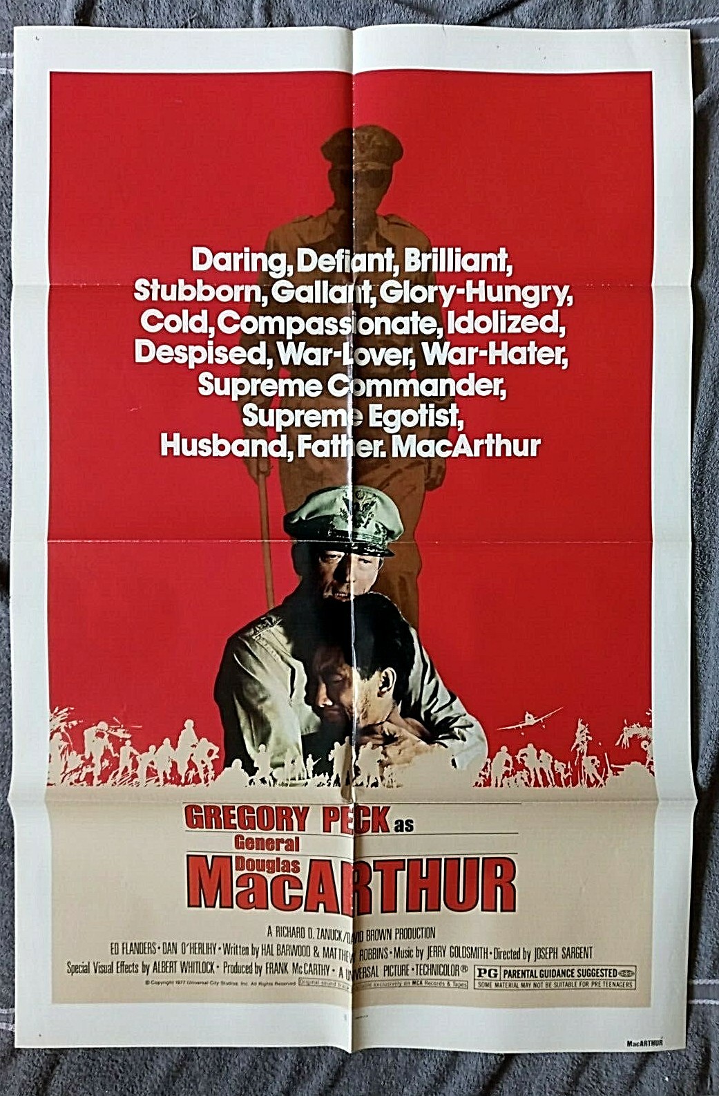 MacArthur Movie Poster GREGORY PECK Marj Dusay DAN O'HERLIHY Russell ...