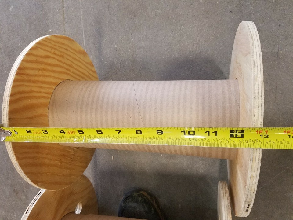 (2) 11 1/2 X 13" wood cable reel wooden wire spool holds 500 feet of 6 ...