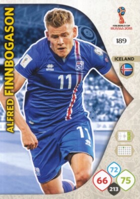 189 FINNBOGASON ALFRED # ICELAND PANINI CARD ADRENALYN WORLD CUP RUSSIA ...