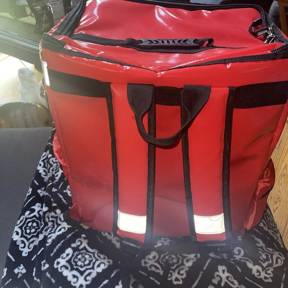 RED DoorDash Insulated Delivery Backpack Food Bag Drink Holder ...