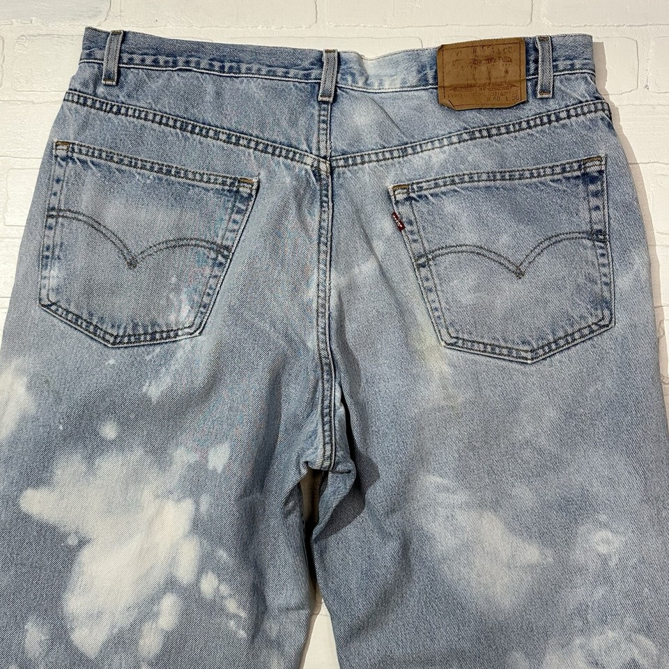 Vintage Levis Size 40 Light Wash Blue Denim Jeans Bleached Relaxed ...