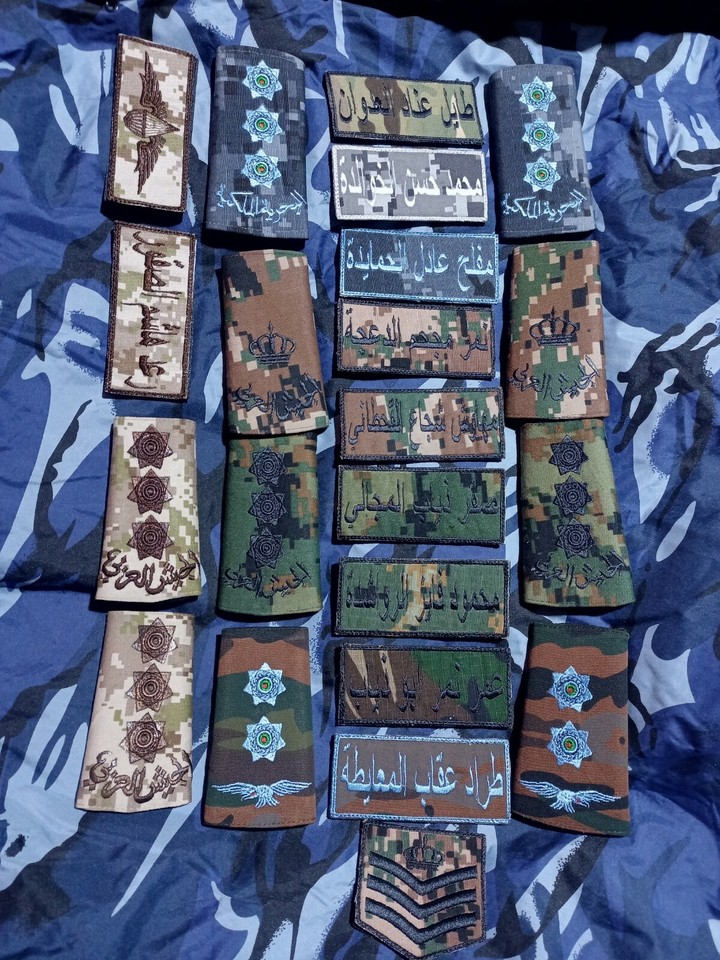 Jordanian Armed Forces Uniform Patches Ranks Names Tapes Rare Jordan ...