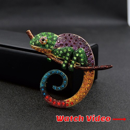 Big Multicolor Lizard Brooch Pins Fashion Animal Chameleon Wedding ...